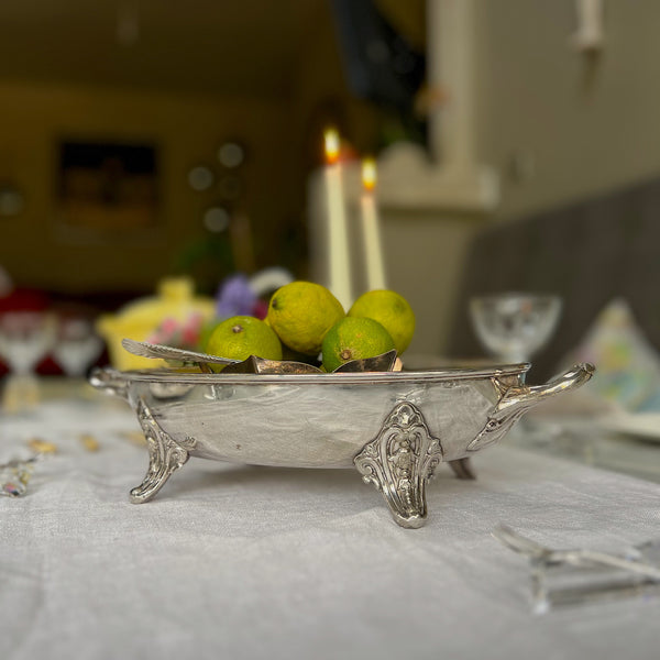 Gorgeous Silver Serving Dishes Set - Palm Tree Pearl
